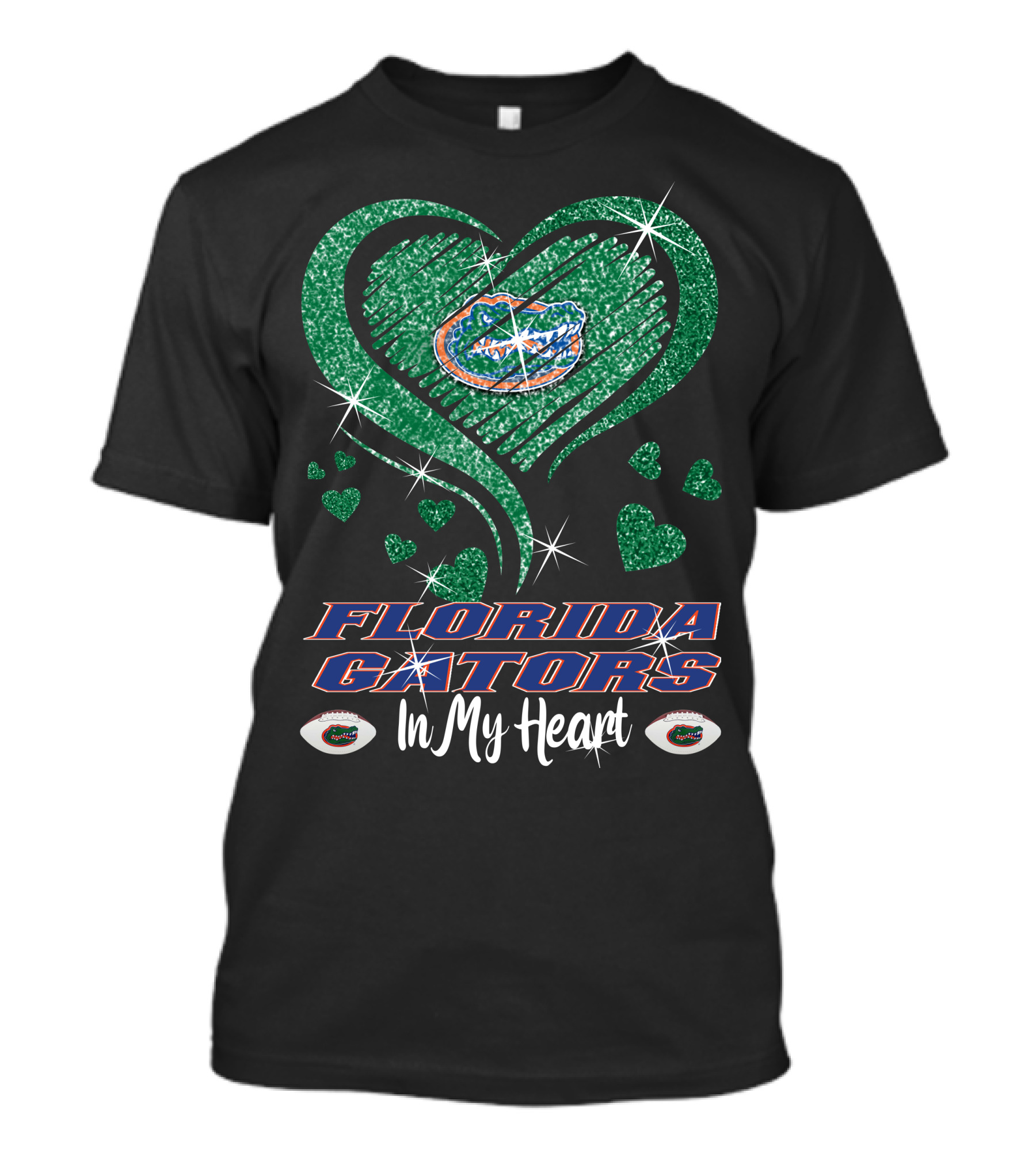 Florida Gators Sparkling Heart Love In My Heart T-Shirt
