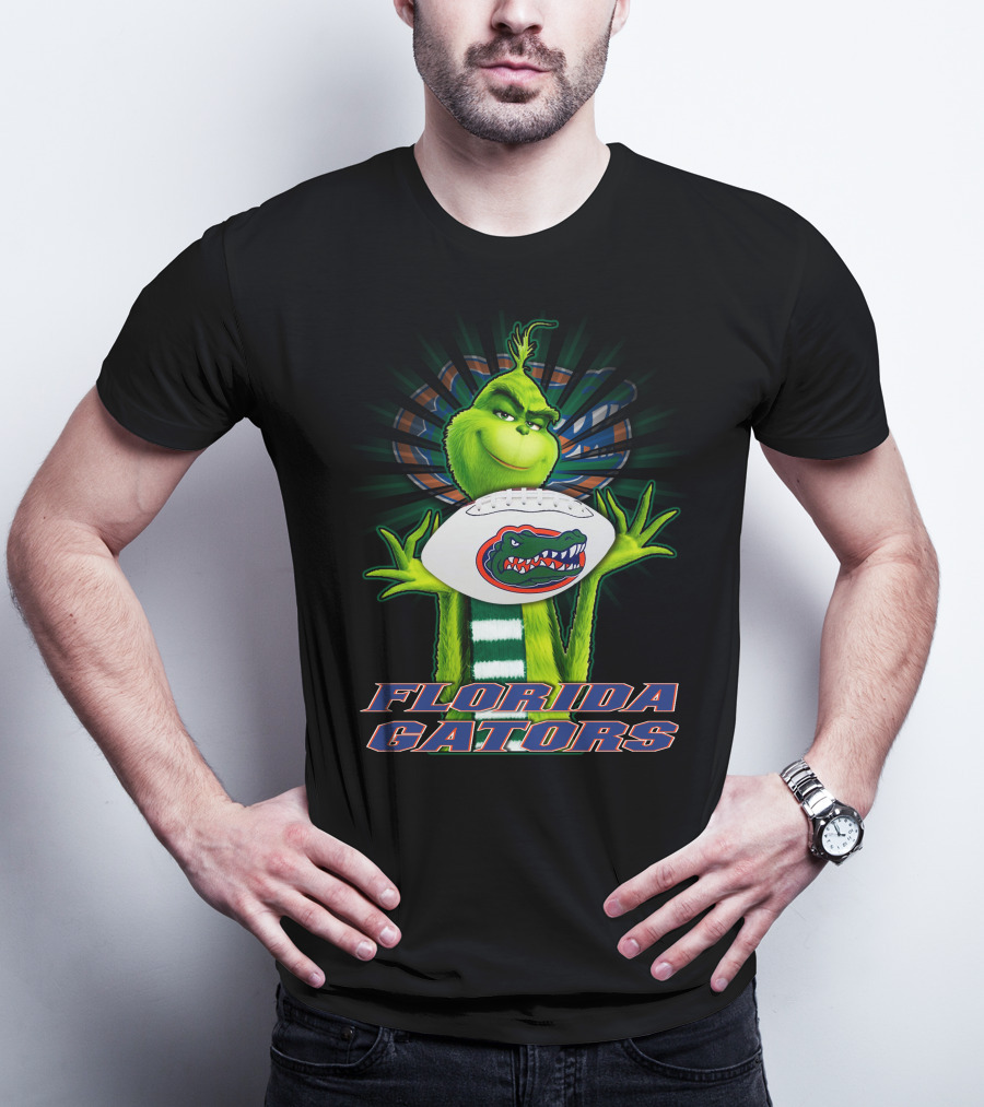 Grinch Holding Florida Gators Football T-Shirt
