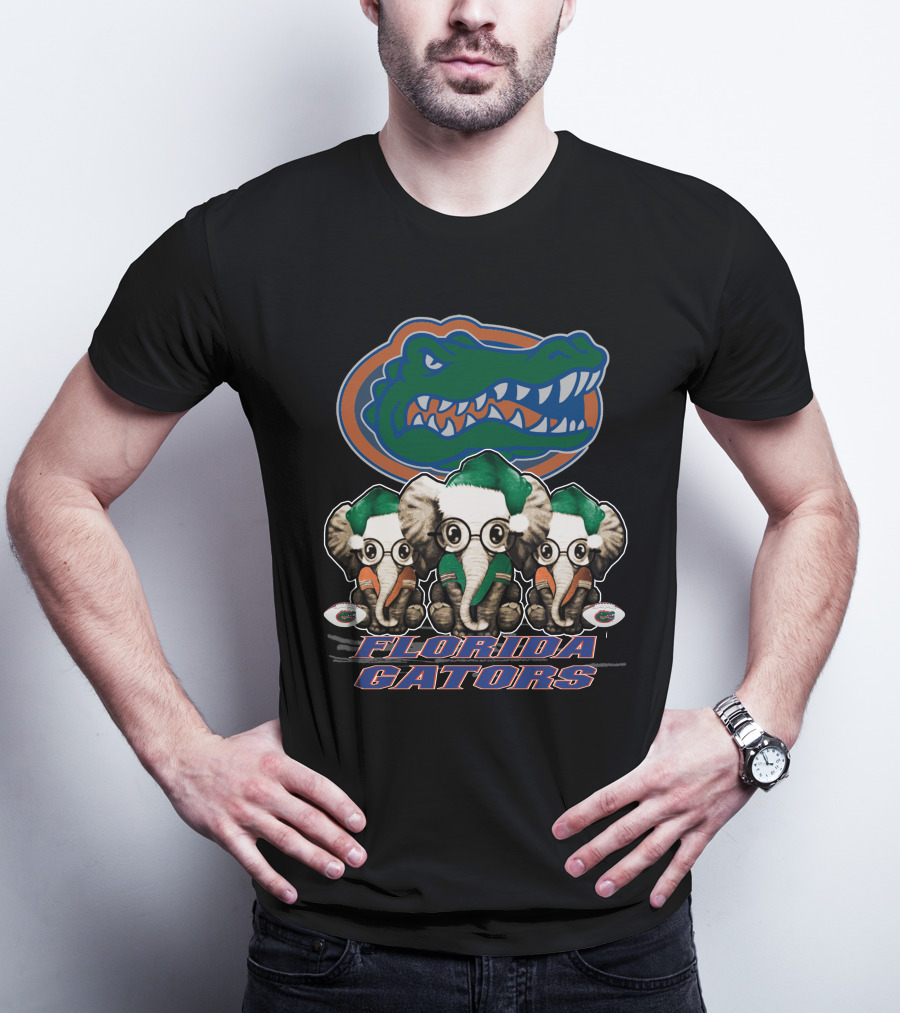 Elephant Christmas Trio With Florida Gators T-Shirt