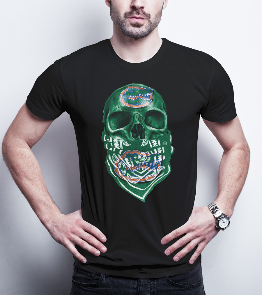 Florida Gators Skull Green Bandana T-Shirt