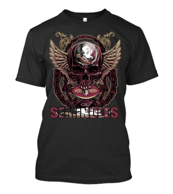 Seminoles Skull With Wings And Football T-Shirt