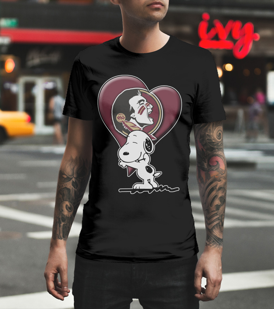 Snp V1 Florida State Seminoles Snoopy Heart T-Shirt