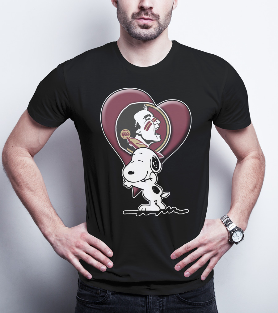 Snp V1 Florida State Seminoles Snoopy Heart T-Shirt