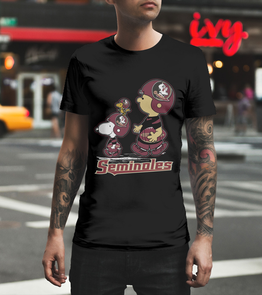 Seminoles Snpfootball Florida State Peanuts Characters Football T-Shirt