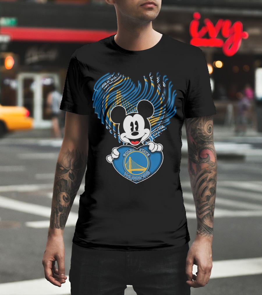 Mick V1 Golden State Warriors Heart T-Shirt