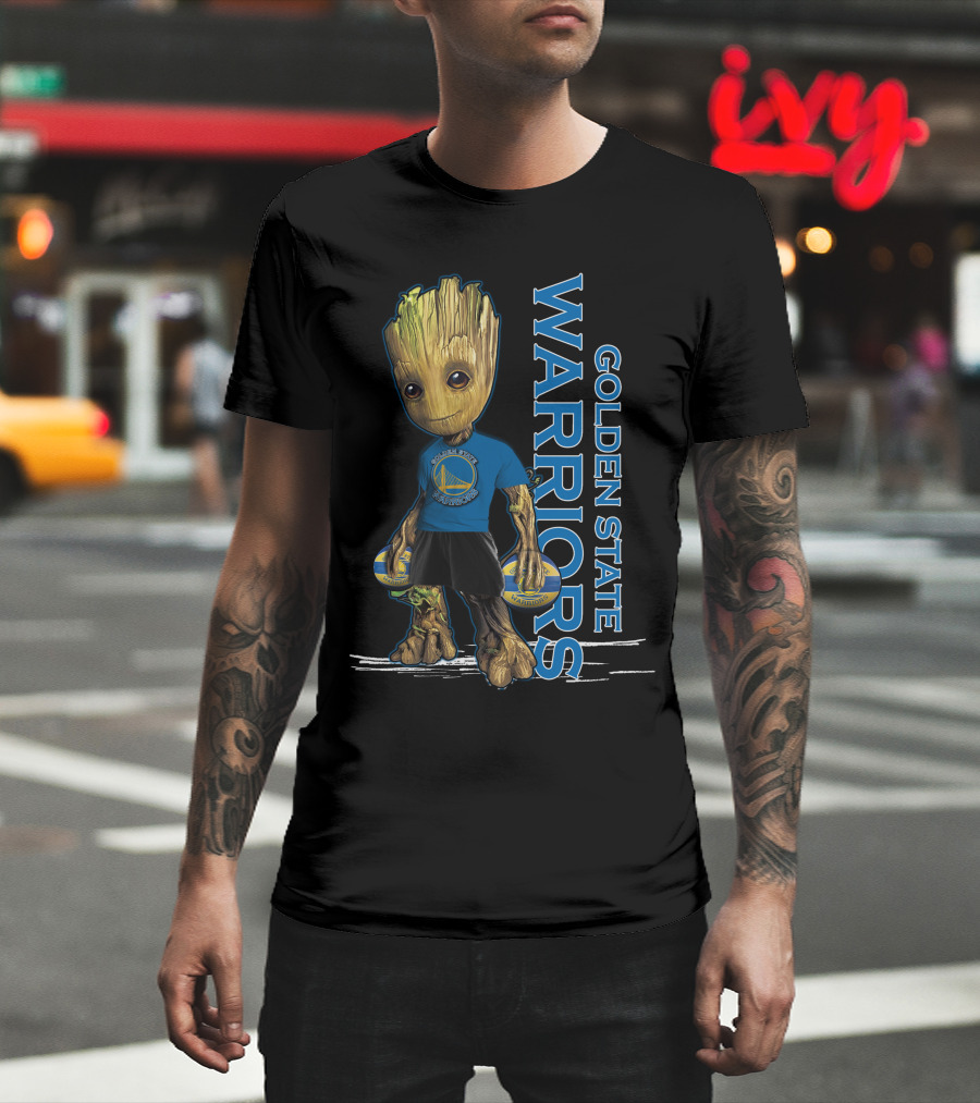 Groot With Basketballs Golden State Warriors Team Spirit T-Shirt