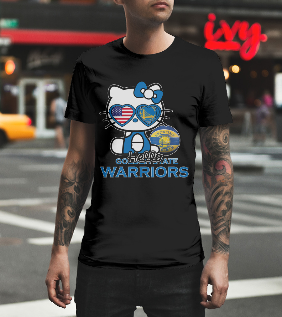 Hello Kitty Golden State Warriors Usa Basketball Fan T-Shirt