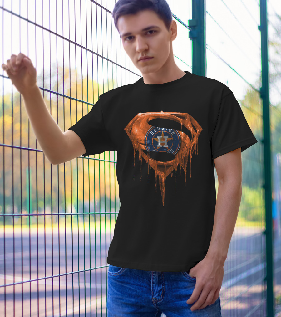 Houston Astros Superman Logo Dripping T-Shirt