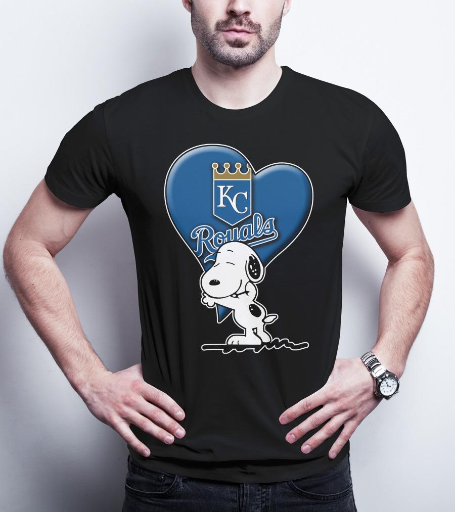 Snoopy Hugging Heart Kc Royals T-Shirt