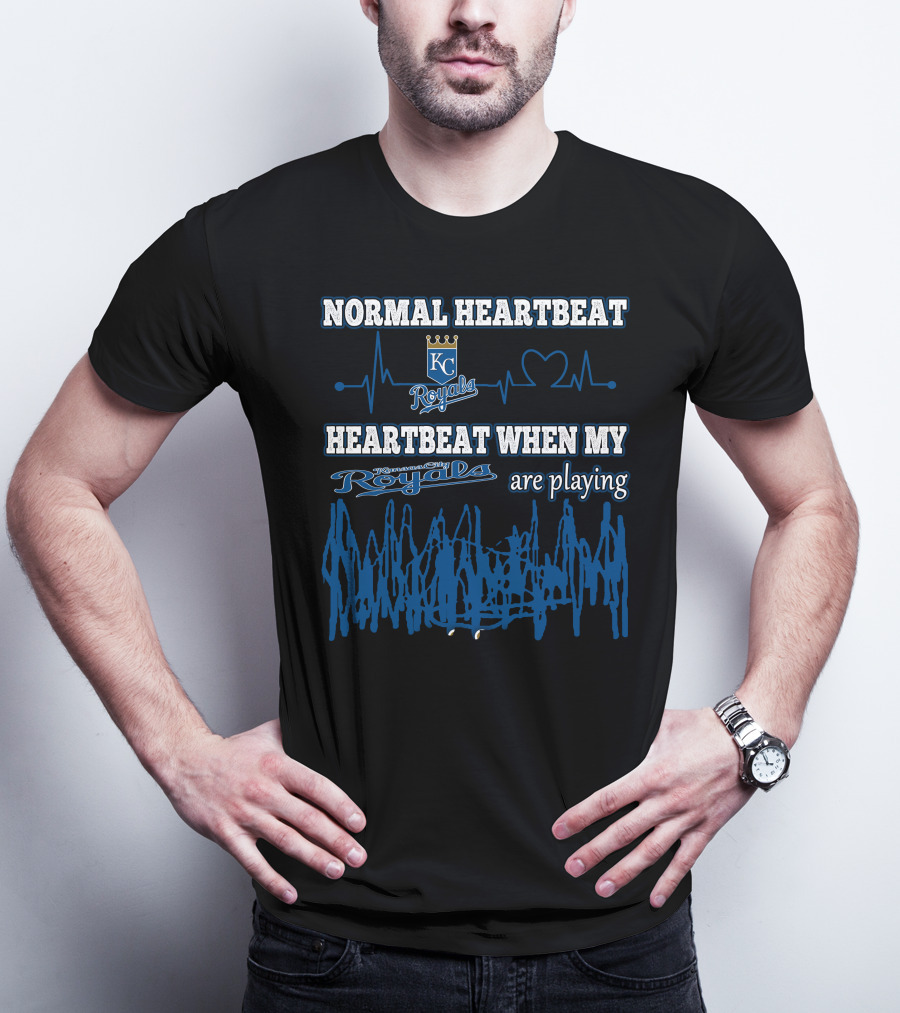 Normal Heartbeat Kansas City Royals Heartbeat When My Royals Are Playing T-Shirt