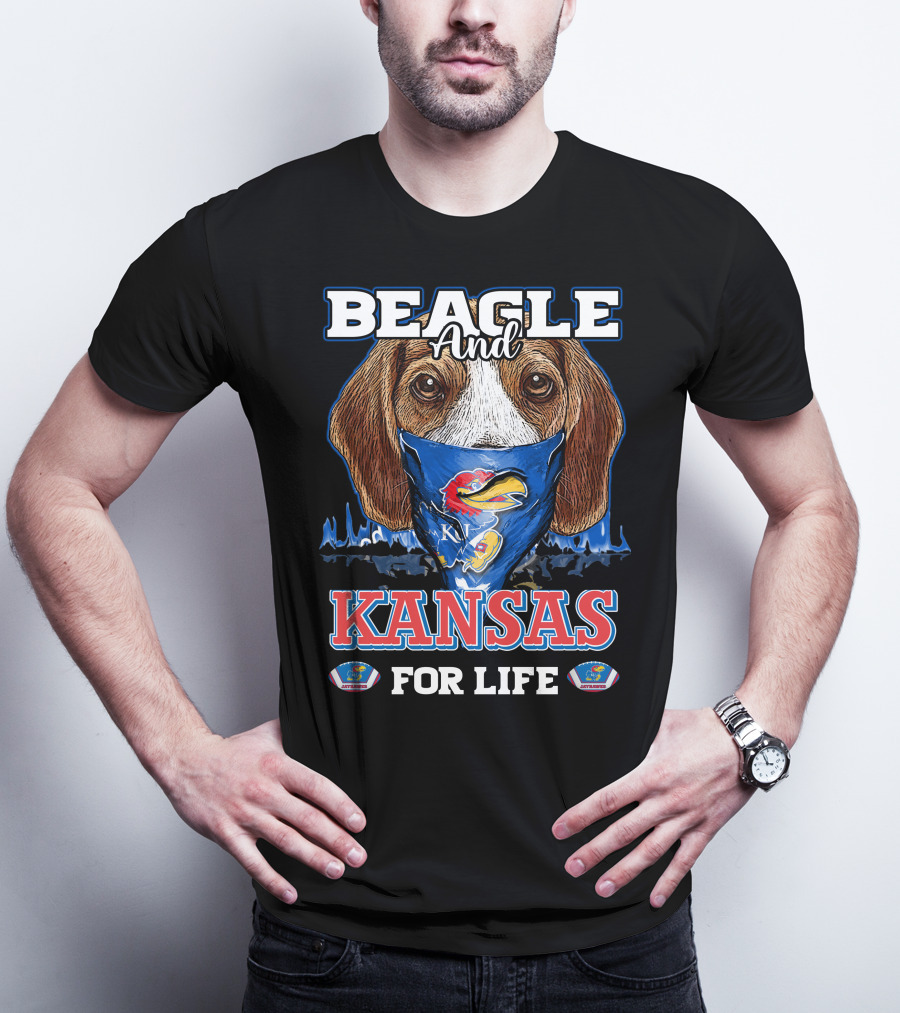 Beagle And Kansas Jayhawks For Life T-Shirt