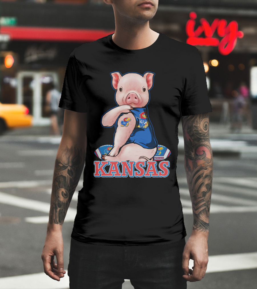 Kansas Pig Jayhawks KU Football Fan T-Shirt