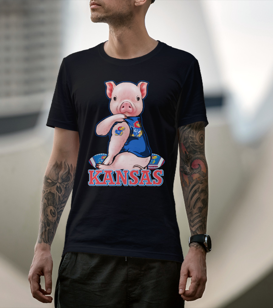Kansas Pig Jayhawks KU Football Fan T-Shirt