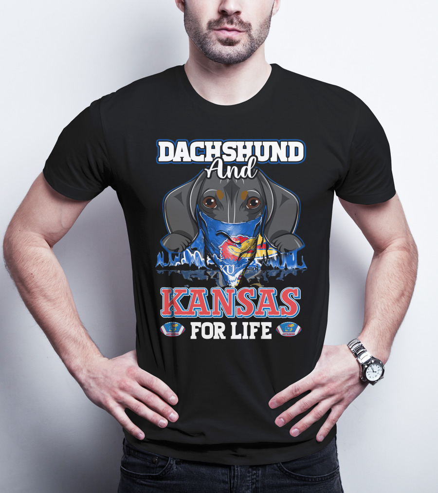 Dachshund And Kansas For Life Jayhawks KU Spirit T-Shirt