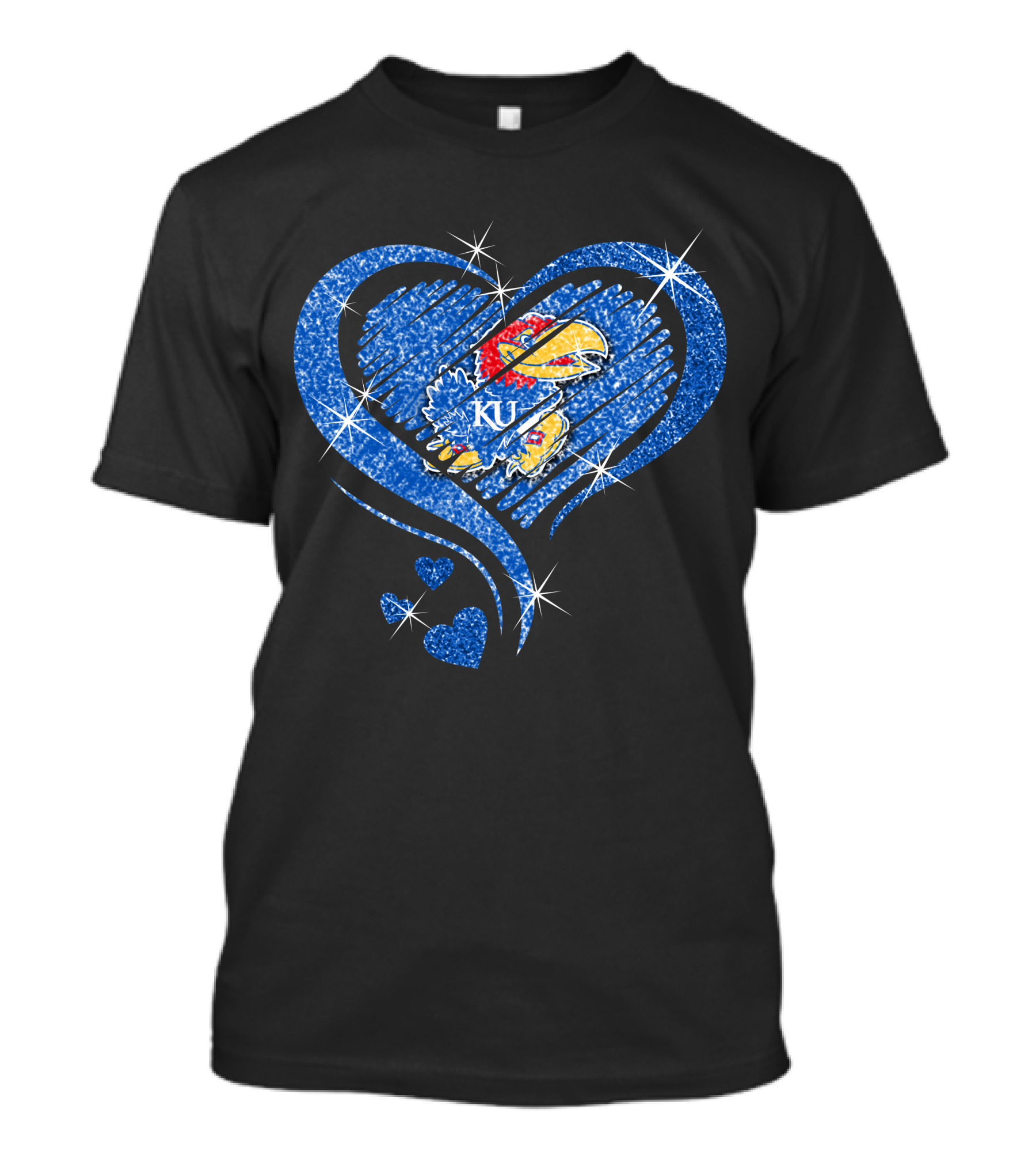 Kansas Jayhawks Sparkling Heart KU T-Shirt