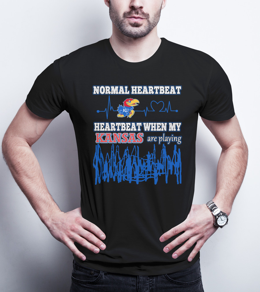 Normal Heartbeat Heartbeat When My Kansas Jayhawks Are Playing T-Shirt