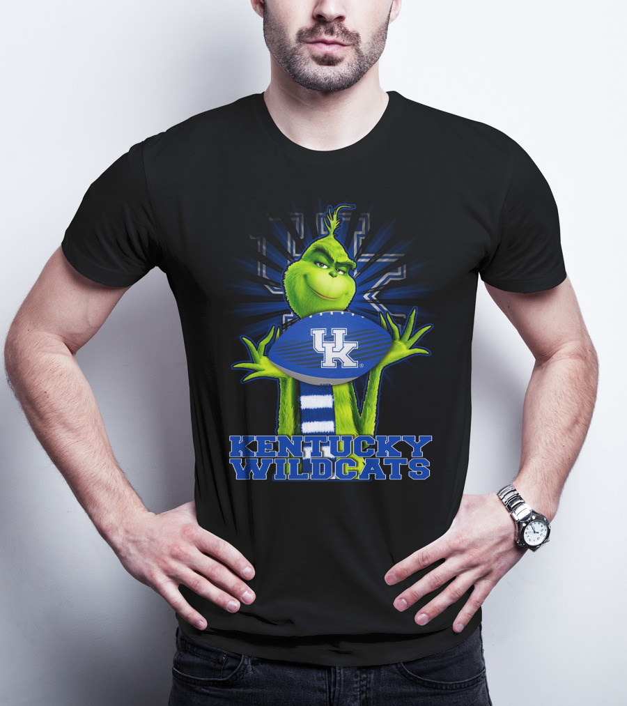 Grinch Holding Kentucky Wildcats Football T-Shirt