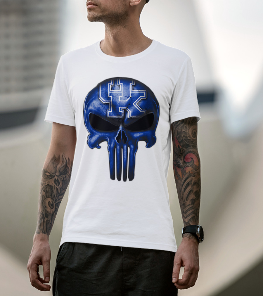 Kentucky Wildcats UK Blue Skull T-Shirt