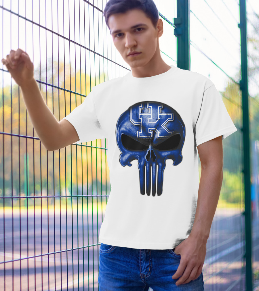 Kentucky Wildcats UK Blue Skull T-Shirt