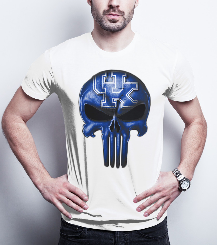 Kentucky Wildcats UK Blue Skull T-Shirt