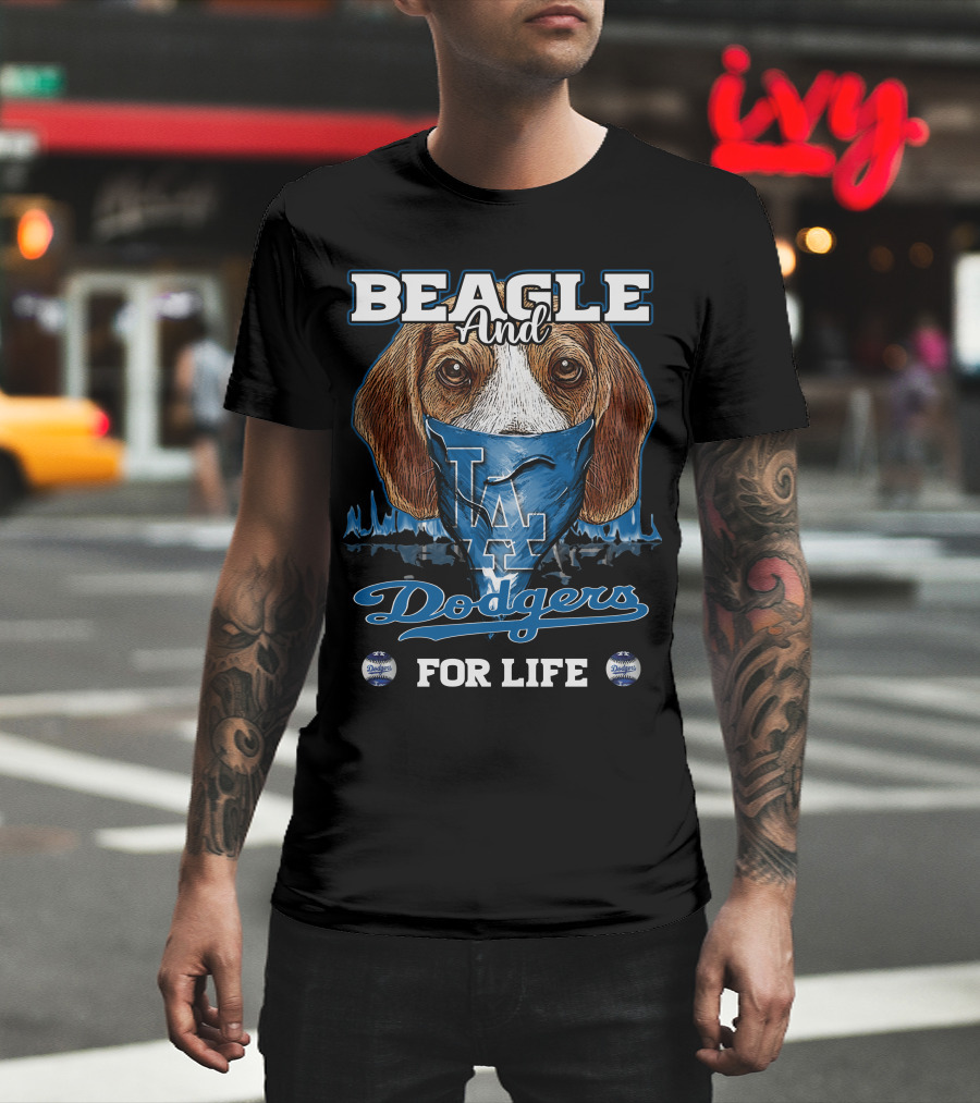 Beagle And Dodgers For Life Los Angeles T-Shirt