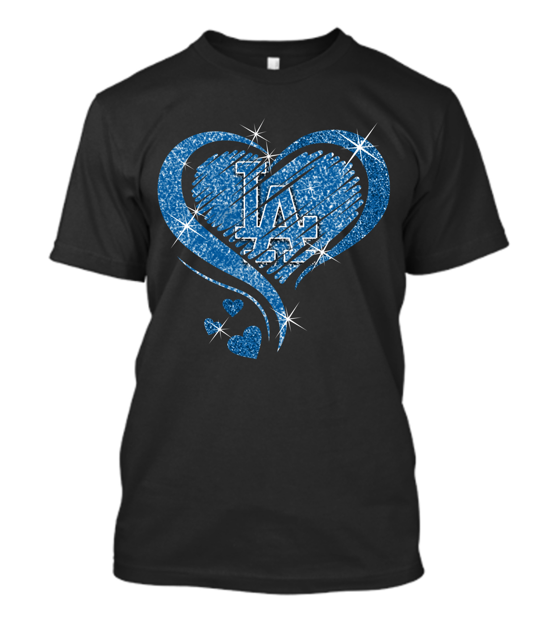 Heart Glitter LA Dodgers T-Shirt