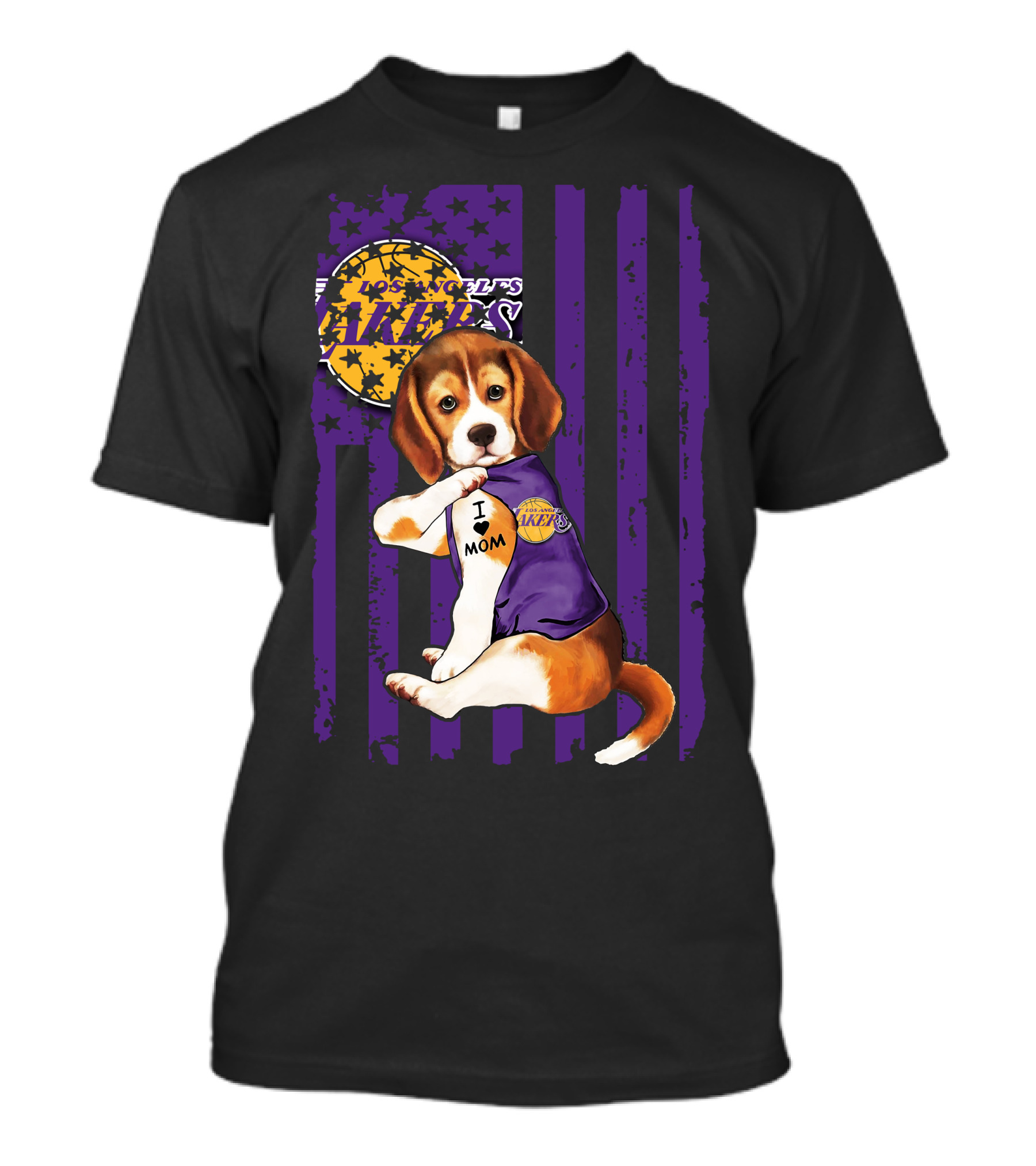 Beagle I Love Mom Los Angeles Lakers T-Shirt