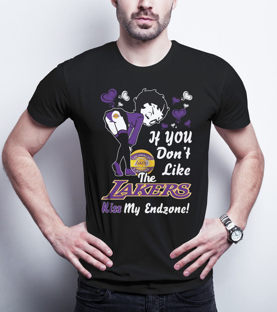 Betty Boop If You Don't Like The Los Angeles Lakers Kiss My Endzone‍‍‍‍‍‍‍‍‍‍‍‍‍‍‍‍‍ T-Shirt