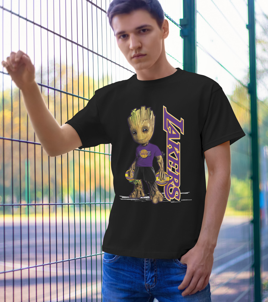 Groot Lakers Basketball Fan Character T-Shirt