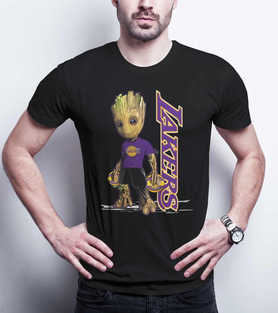 Groot Lakers Basketball Fan Character T-Shirt