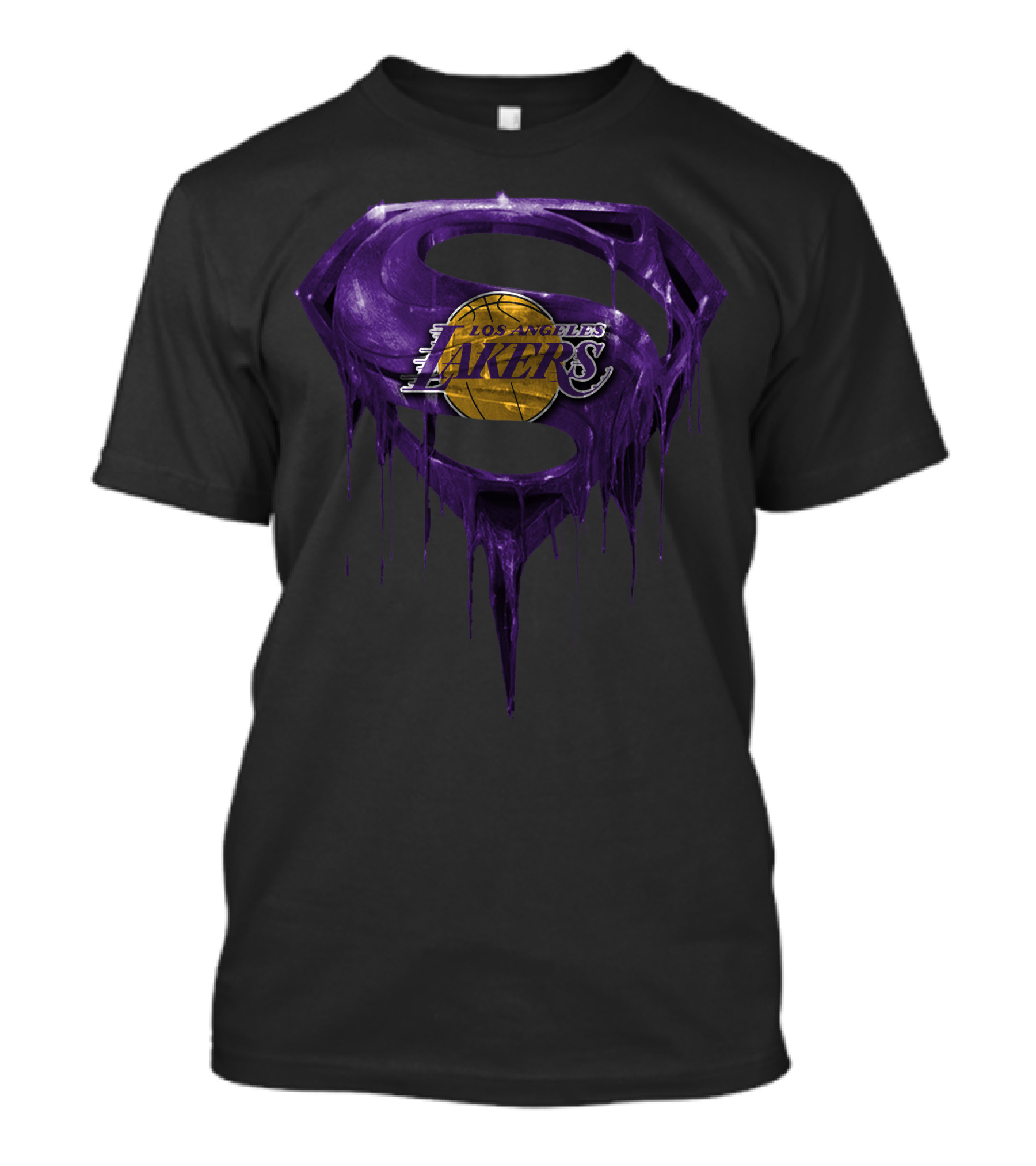 Los Angeles Lakers Super Purple Drip Basketball T-Shirt