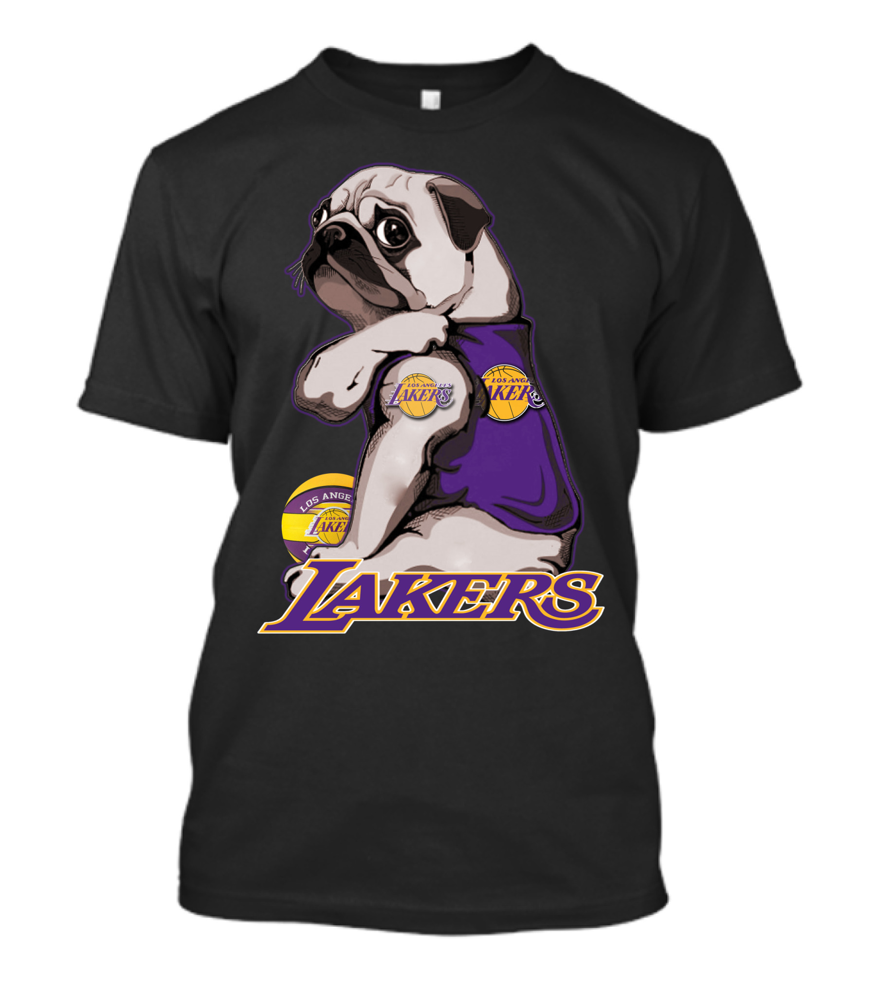 Pug Los Angeles Lakers Basketball T-Shirt