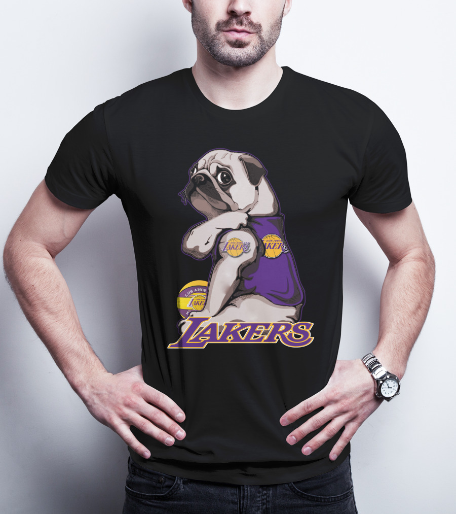 Pug Los Angeles Lakers Basketball T-Shirt