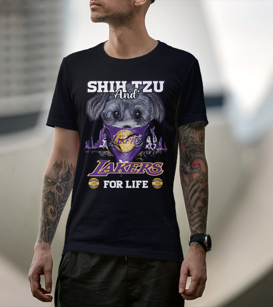 Shih Tzu And Los Angeles Lakers For Life T-Shirt