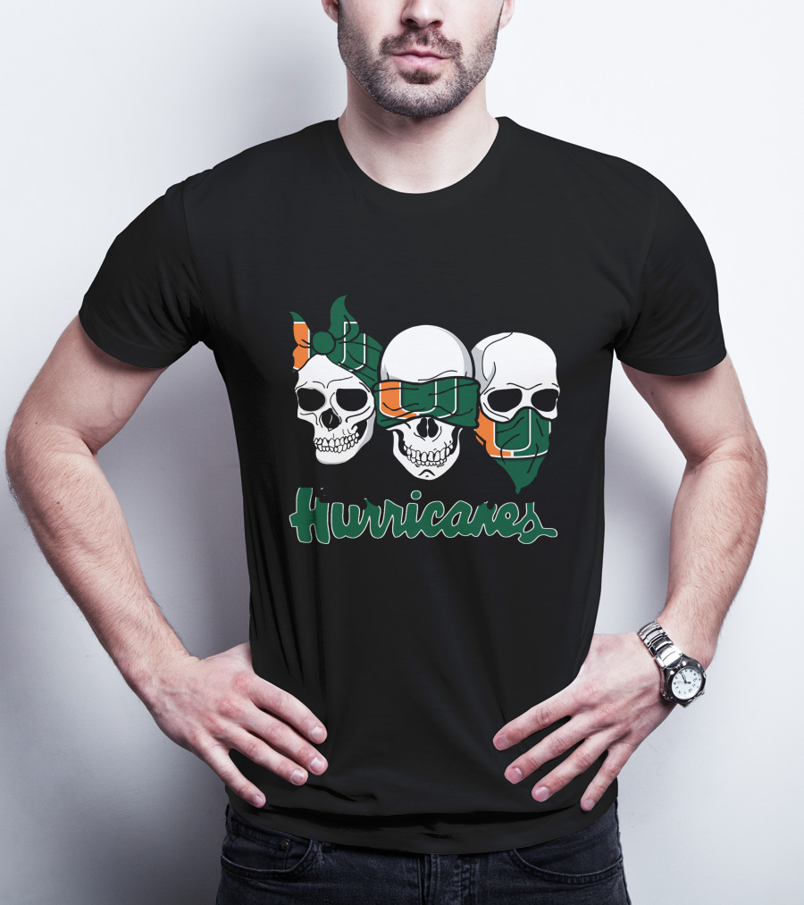 Hurricanes Three Skulls Miami T-Shirt