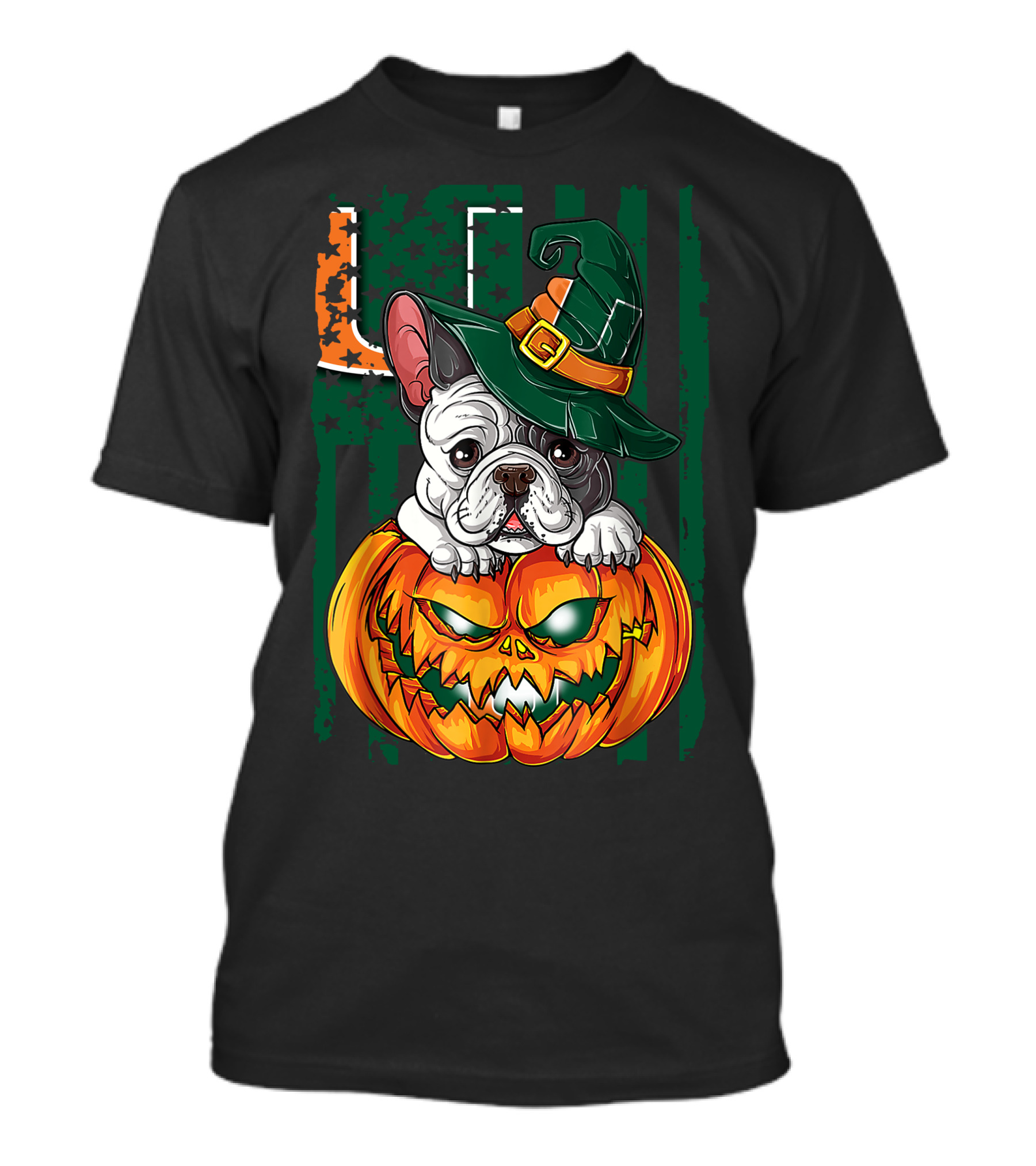 Hlw Bulldog Halloween Miami Hurricanes Pumpkin Hat T-Shirt