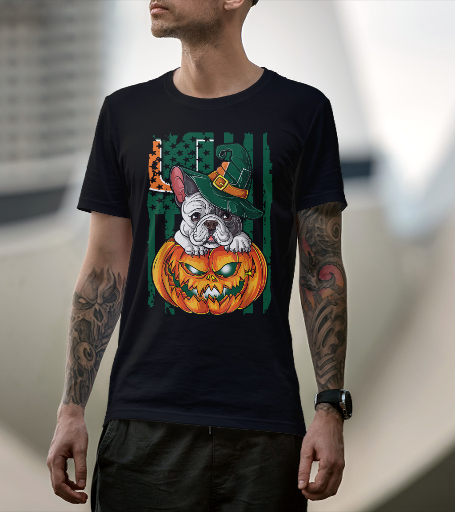 Hlw Bulldog Halloween Miami Hurricanes Pumpkin Hat T-Shirt