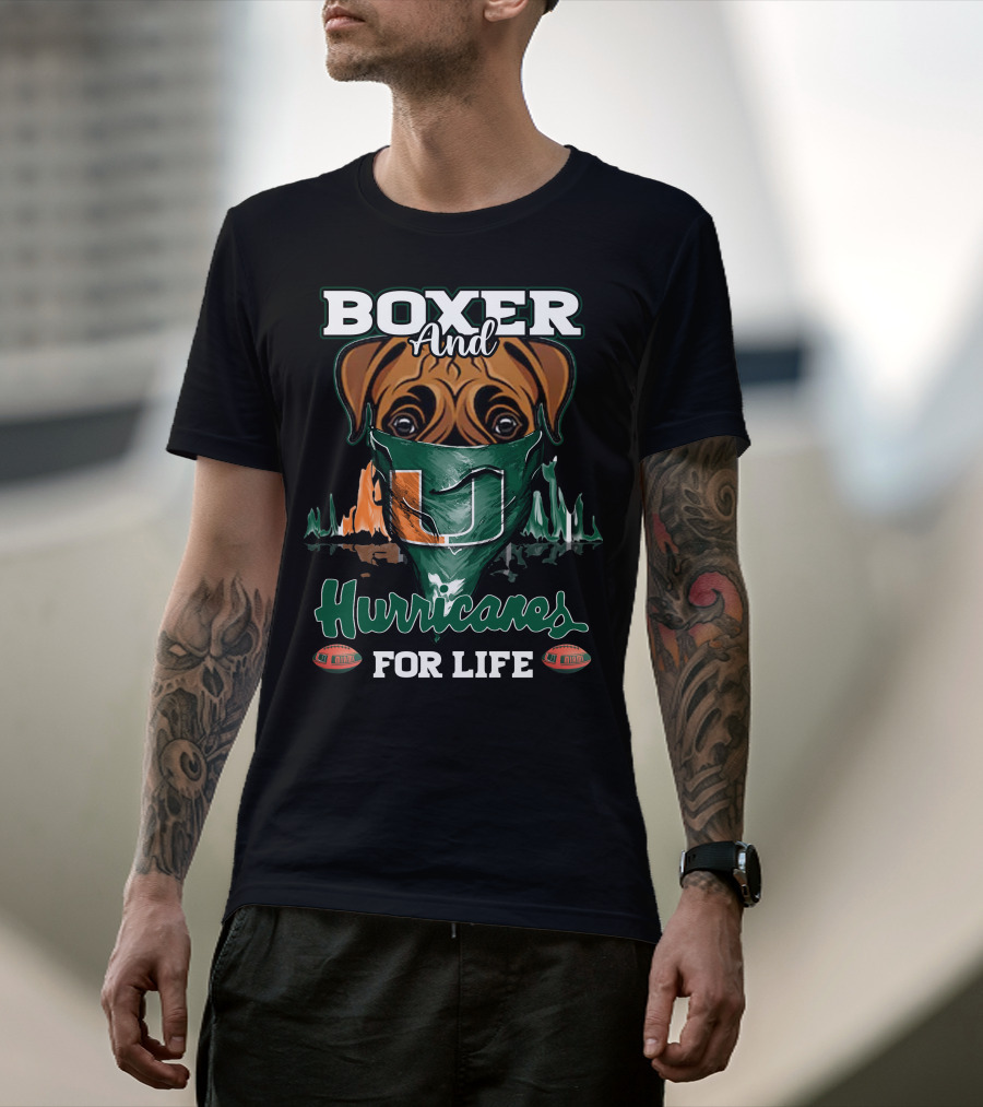 Boxer And Hurricanes For Life Miami T-Shirt