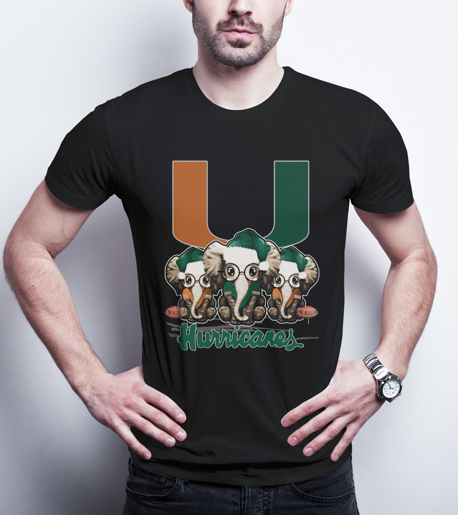 Miami Hurricanes Elephants Xmas T-Shirt