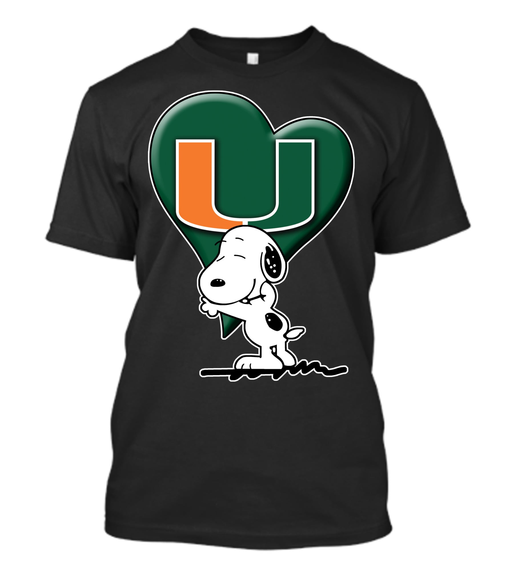 Snoop V1 Miami Hurricanes U Logo Heart Hug T-Shirt