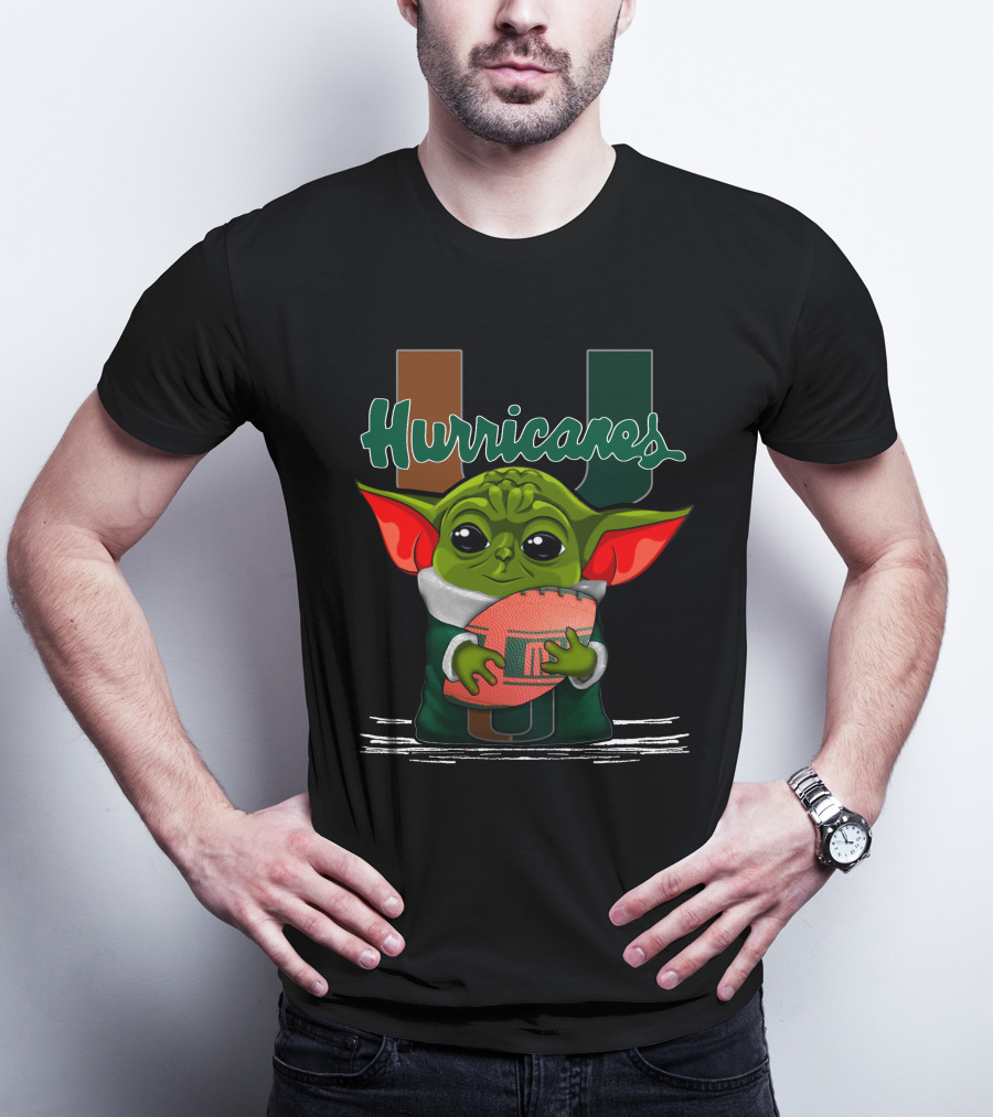 Yoda Miami Hurricanes Football Enthusiast T-Shirt