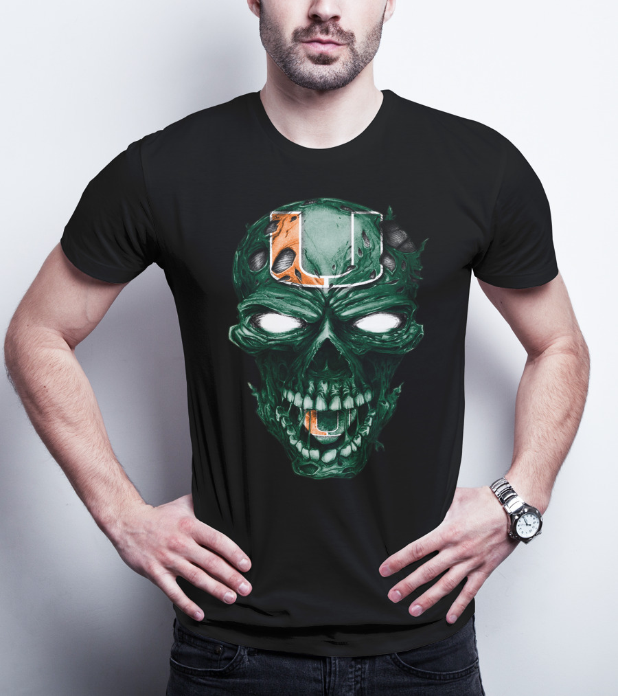Miami Hurricanes Skull U T-Shirt