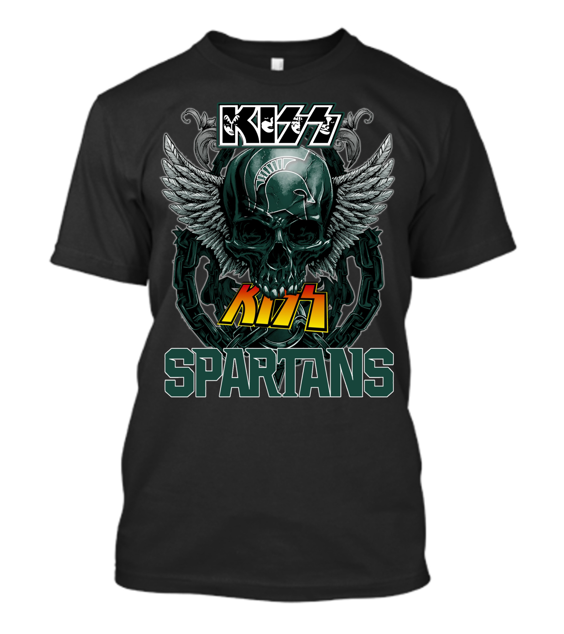 KISS Michigan State Spartans Skull Wings T-Shirt