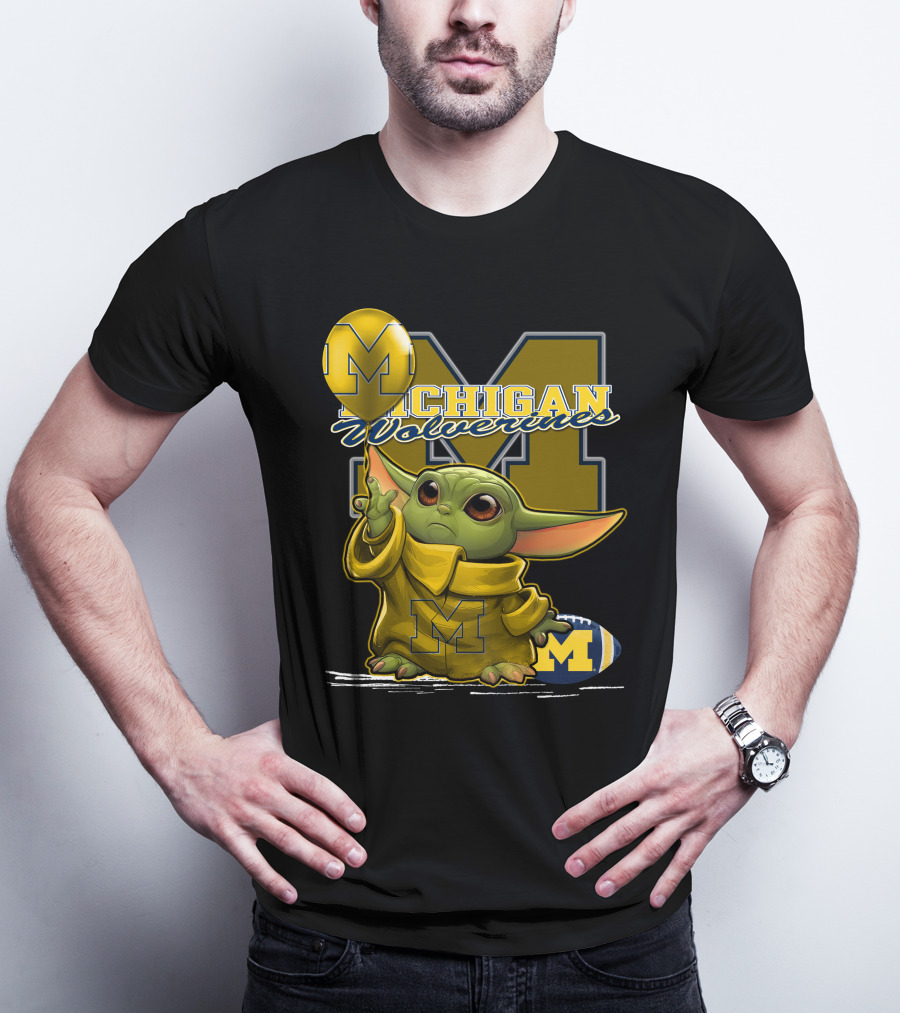 Yoda Michigan Wolverines Football Balloon T-Shirt