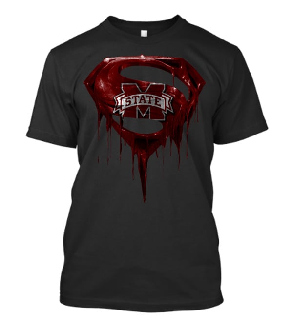 Mississippi State Bulldogs Superman Dripping T-Shirt