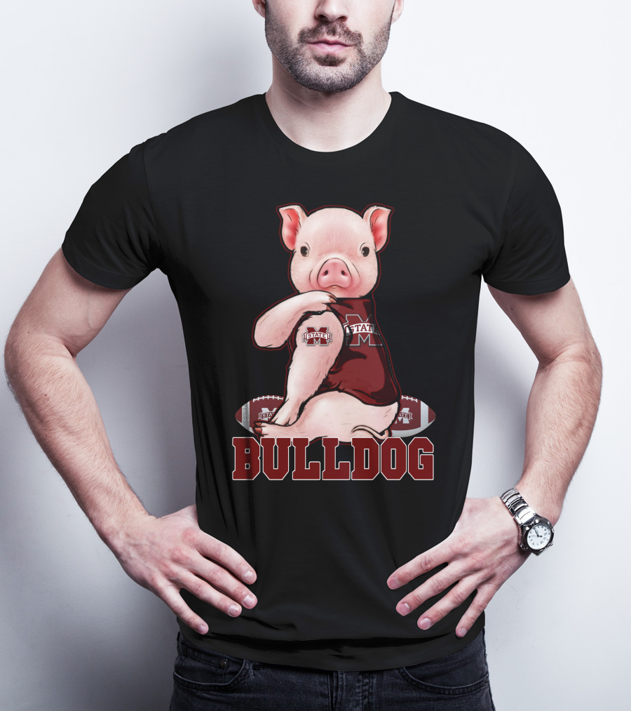 Mississippi State Bulldogs Pig With Football And Team T-Shirt