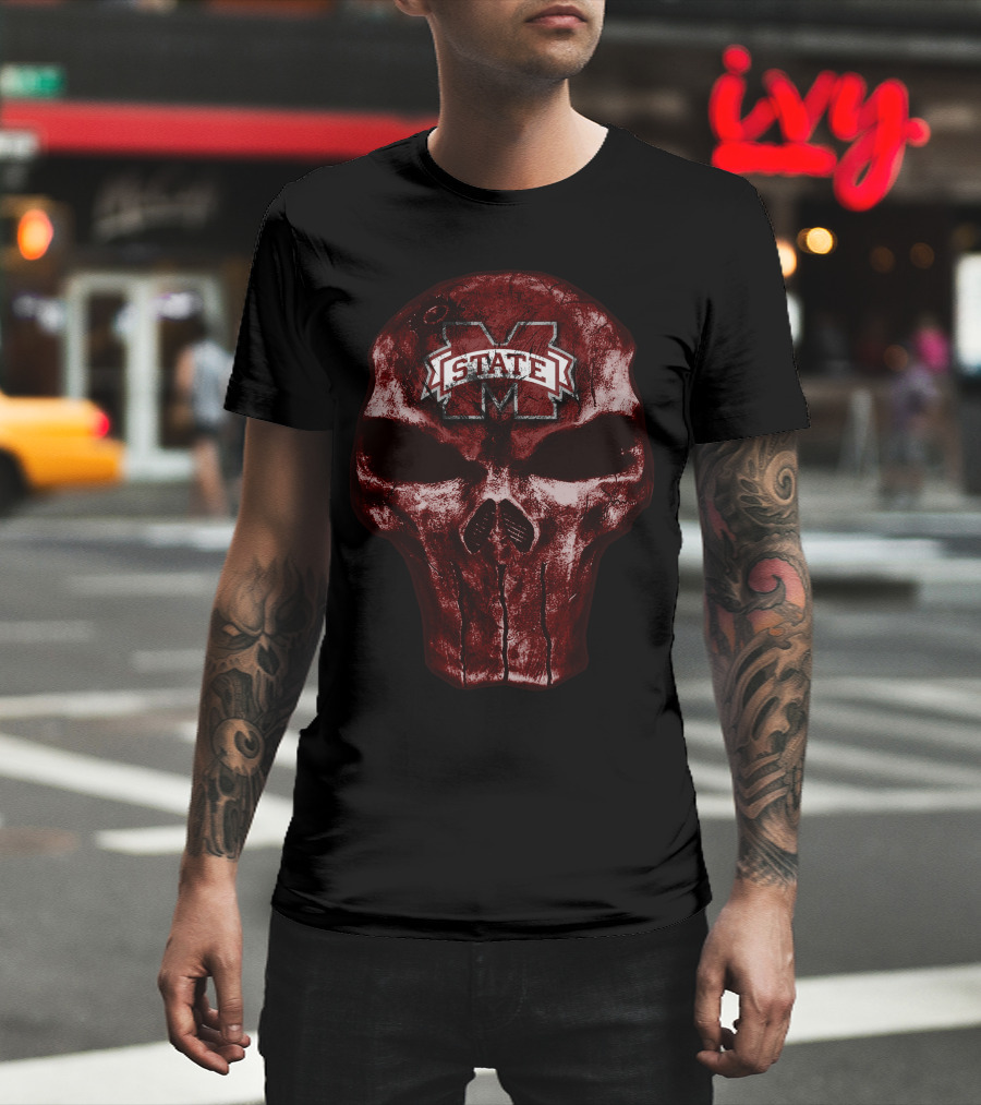 Skull Mississippi State Bulldogs M State T-Shirt