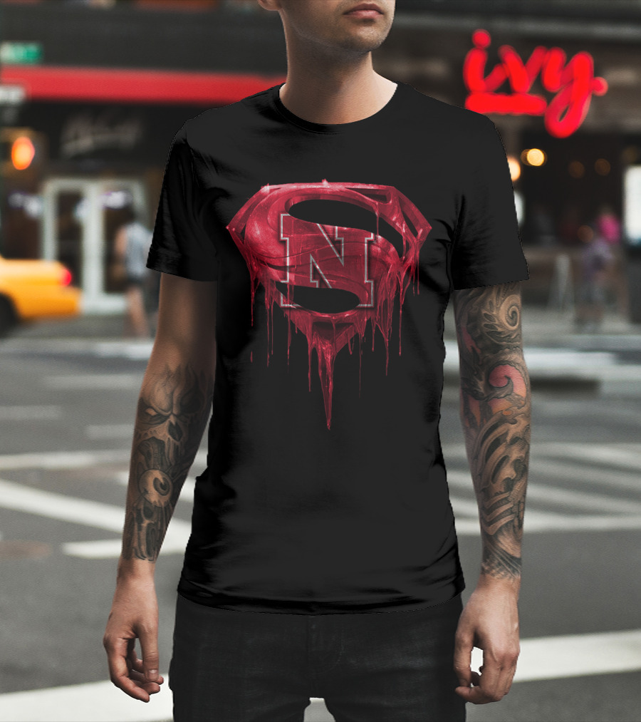 Dripping Nebraska Cornhuskers Superman T-Shirt