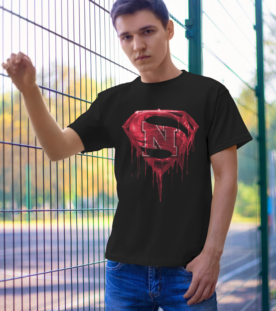 Dripping Nebraska Cornhuskers Superman T-Shirt