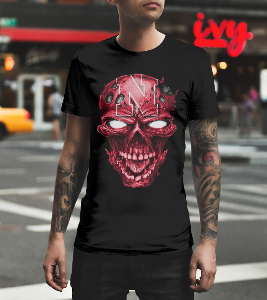 Nebraska Cornhuskers Skull With N T-Shirt